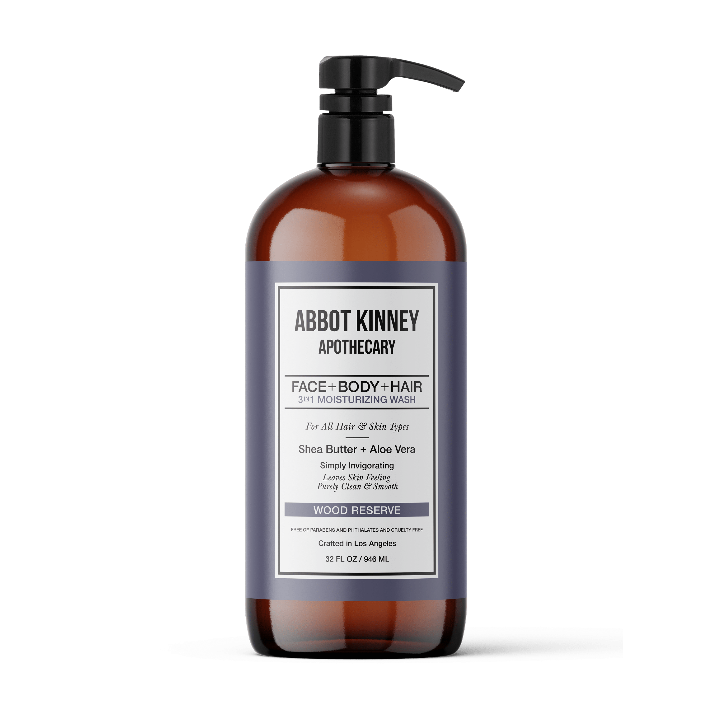 Abbot Kinney Apothecary Men's 3-in-1 Moisturizing Shampoo, Conditioner ...