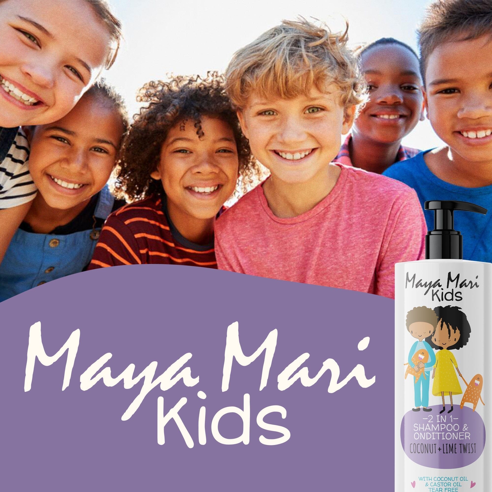 Maya Mari Kids 2in1 Shampoo + Conditioner with Tear-Free Formula and B ...